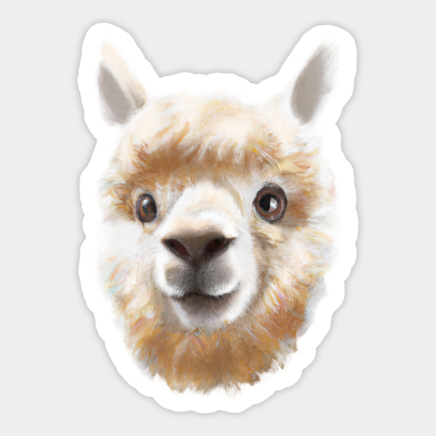 Cute Alpaca Drawing - Alpaca - Sticker | TeePublic