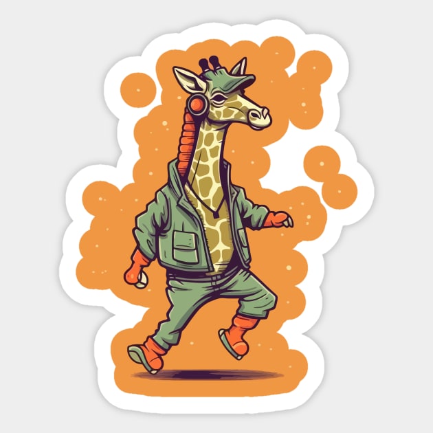 Hip Hop Dancing Giraffe - Breakdance - Sticker | TeePublic