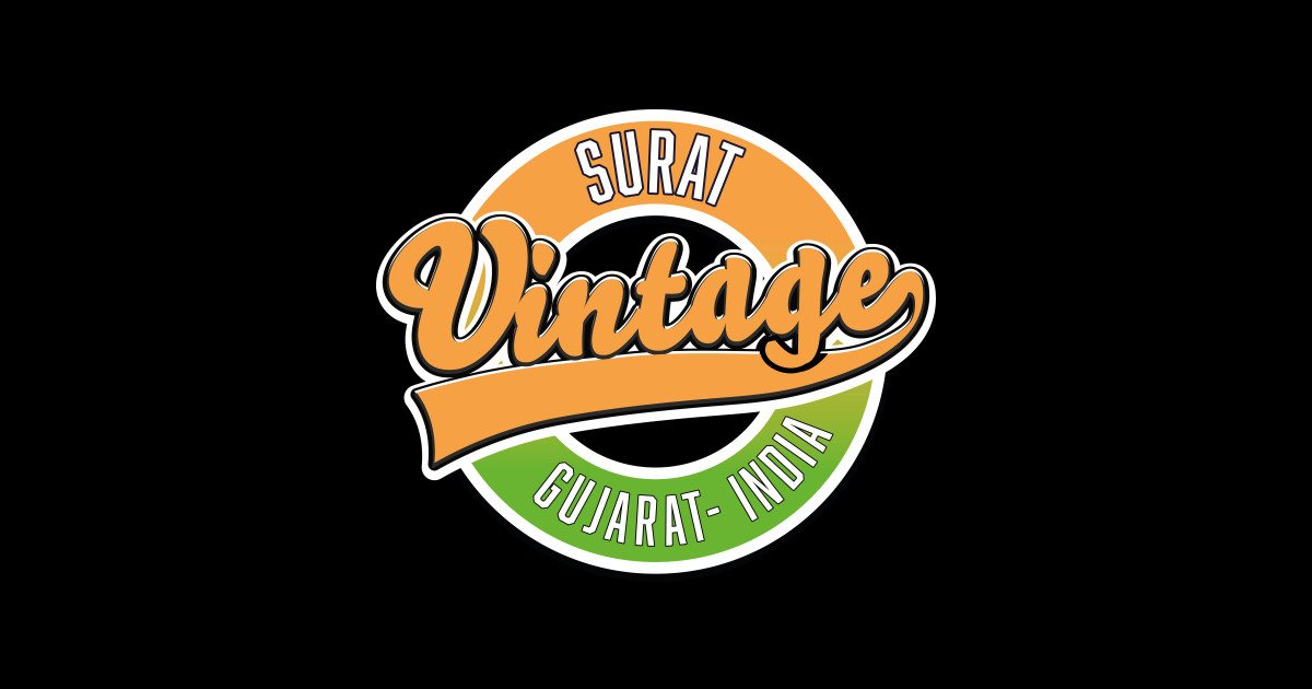 Surat, India vintage style logo - Surat Vintage - Sticker | TeePublic