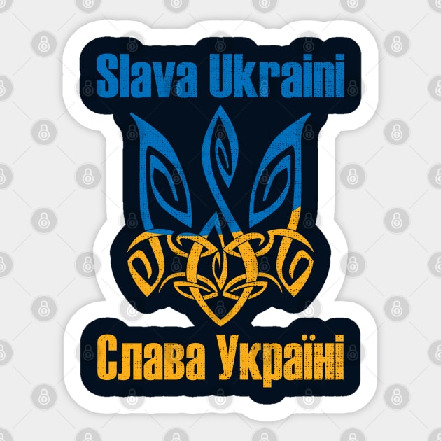 Slava Ukraini - Ukrainian Trident - Slava Ukraini - Sticker | TeePublic