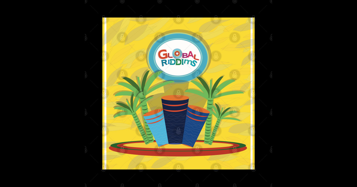 Golbal Riddims - Compilation Cover Art (4) - Tropical - Sticker | TeePublic