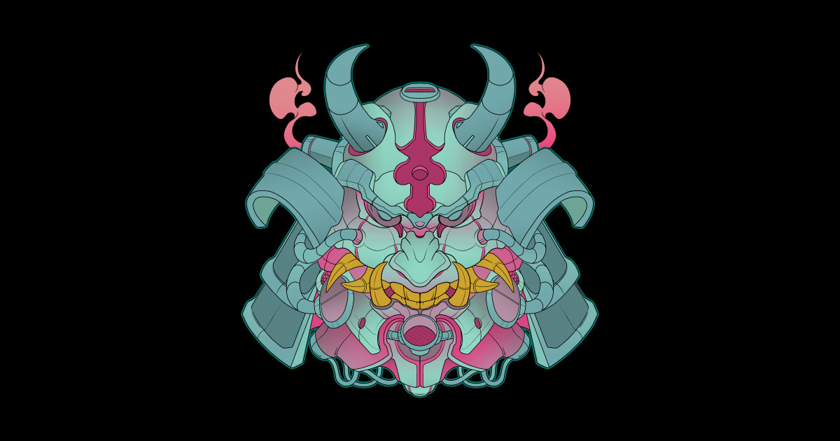 Neon Oni - Onimask - Magnet | TeePublic