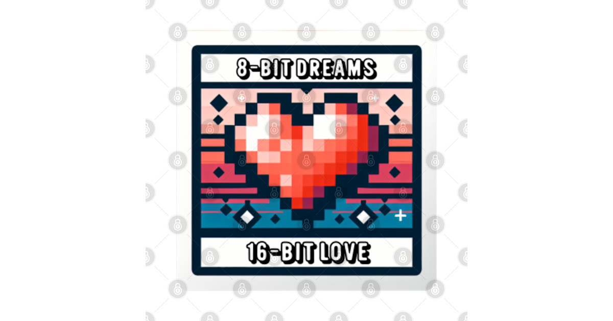 8-bit DREAMS , 16-bit LOVE pixelated - Pixelated Art - T-Shirt | TeePublic