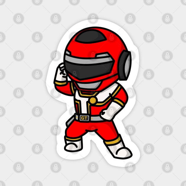 Red Turbo Kousoku Sentai Chibi Style Kawaii - Super Sentai - Magnet ...