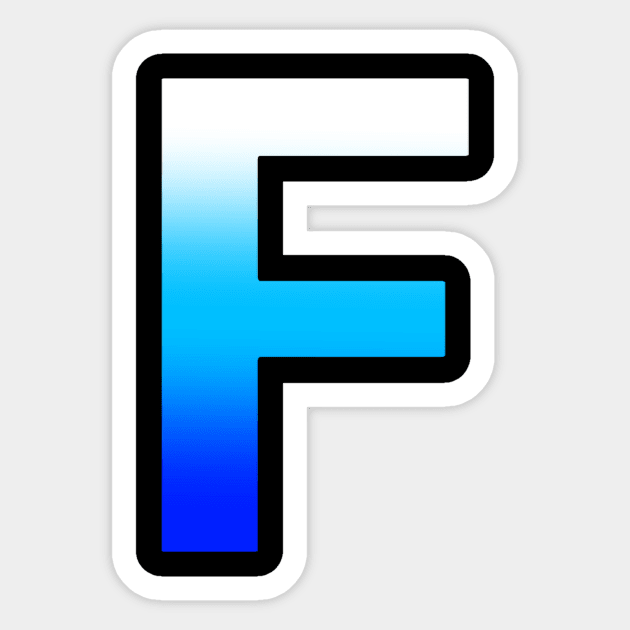 Blue Letter F - Blue - Sticker | TeePublic