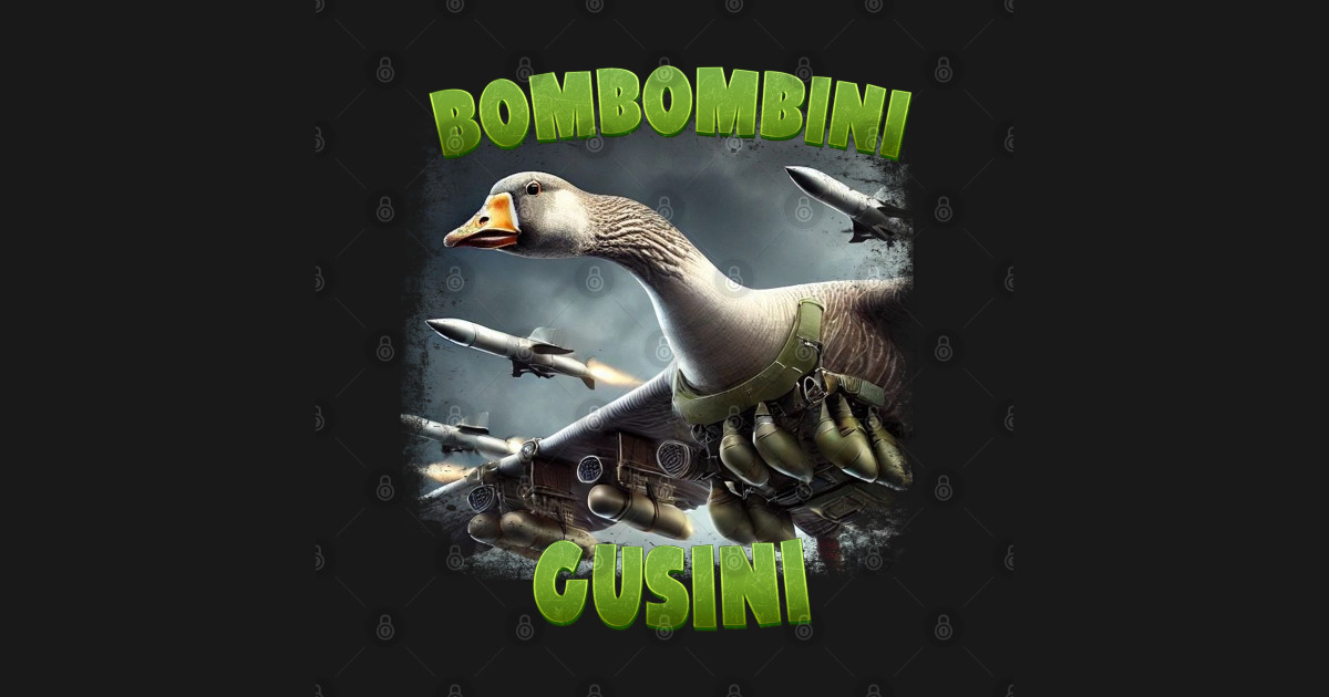 Bombombini Gusini – Airstrike Goose - Italian Brainrot Meme - T-Shirt ...