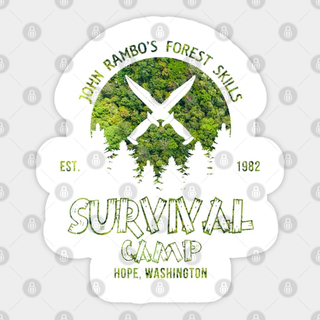 John Rambo Forest Skills Survival Camp First Blood - Rambo - Sticker ...