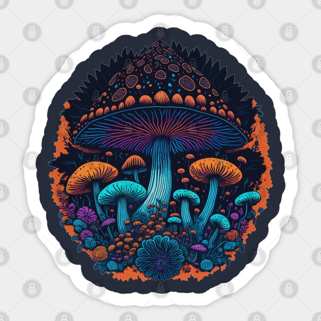 Magic mushroom forest - Magic Mushrooms - Sticker | TeePublic