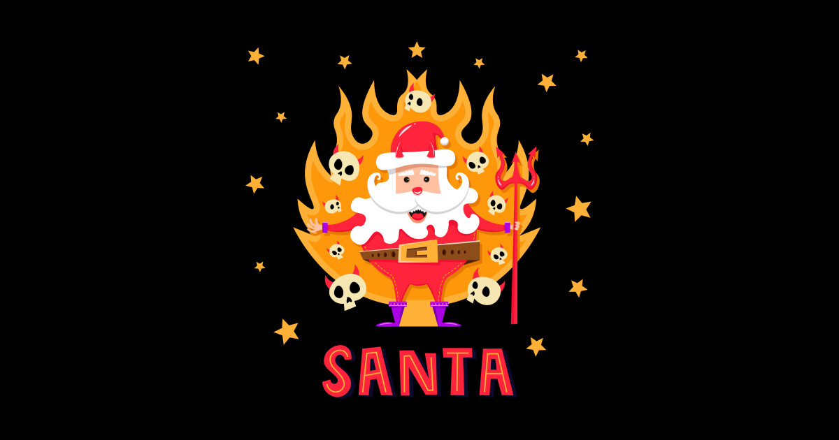 Santa devil skull from hell - Santa Claus - Sticker | TeePublic