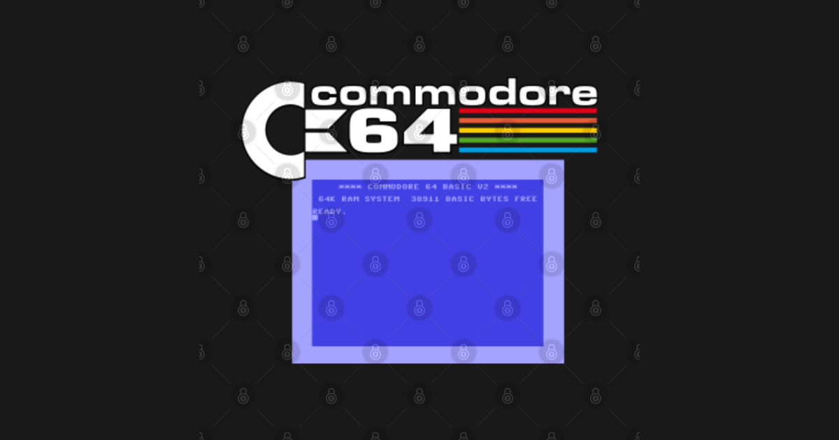 Commodore 64 C64 logo & start screen basic - Commodore 64 - T-Shirt ...