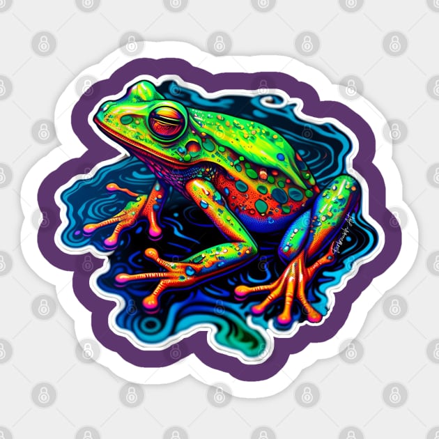 Melting Colorful Frog #2 - Sticker New 2023 Frog Amazing - Sticker ...