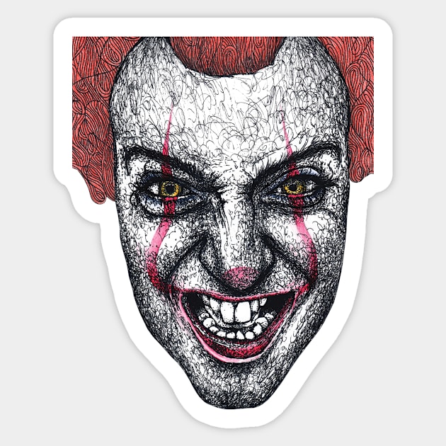 Scary Clown - Scary Clown - Sticker | TeePublic