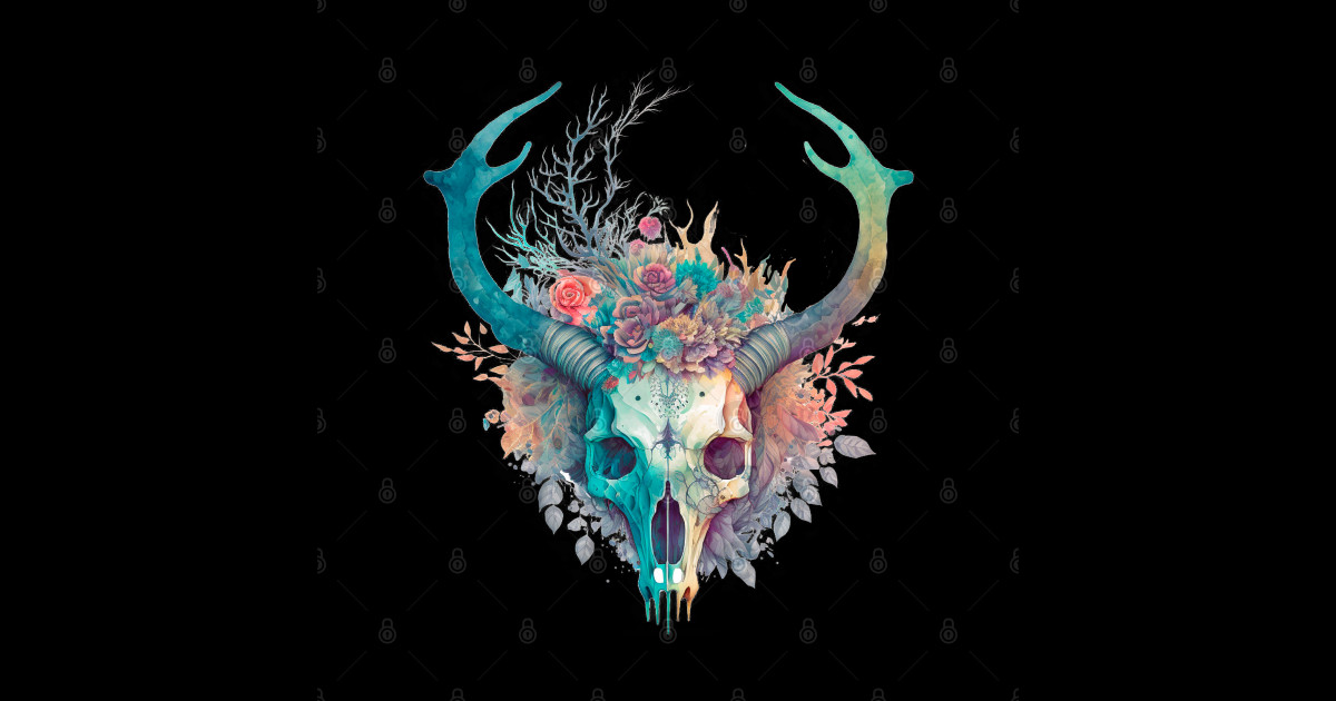Skull of Nature - Skull - Sticker | TeePublic