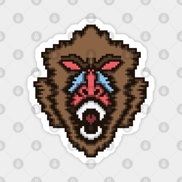 Pixel Baboon - Pixel Baboon - Magnet | TeePublic