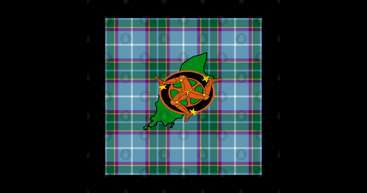 Manx Tartan 3 Legs Man Map - Isle Of Man - Sticker | TeePublic