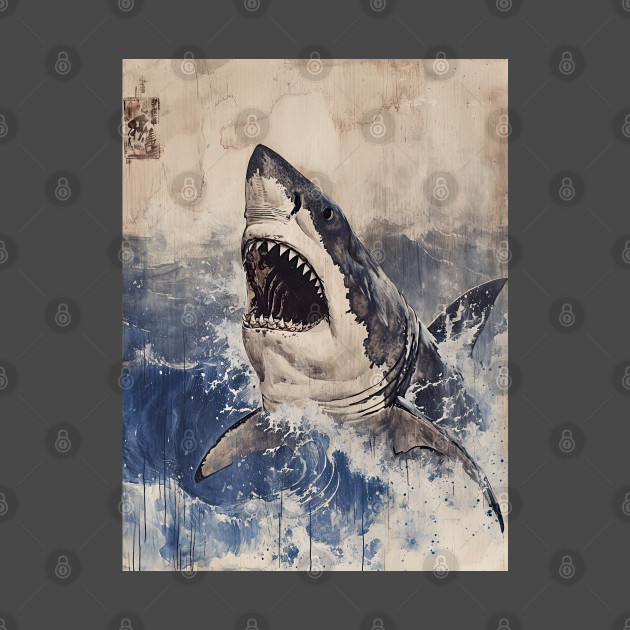 Vintage Japanese Shark 03 - Shark - T-Shirt | TeePublic