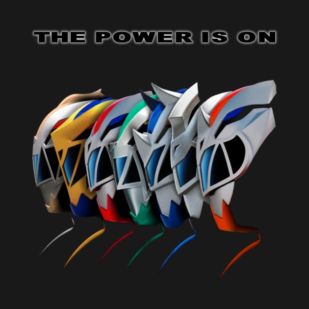 The Power Is On! - Mighty Morphin Power Rangers - T-Shirt | TeePublic