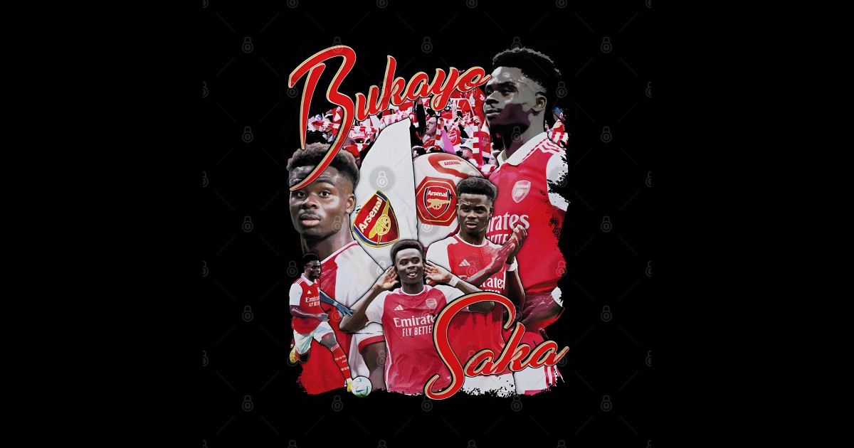 Bukayo Saka Collage - Bukayo Saka - Sticker | TeePublic