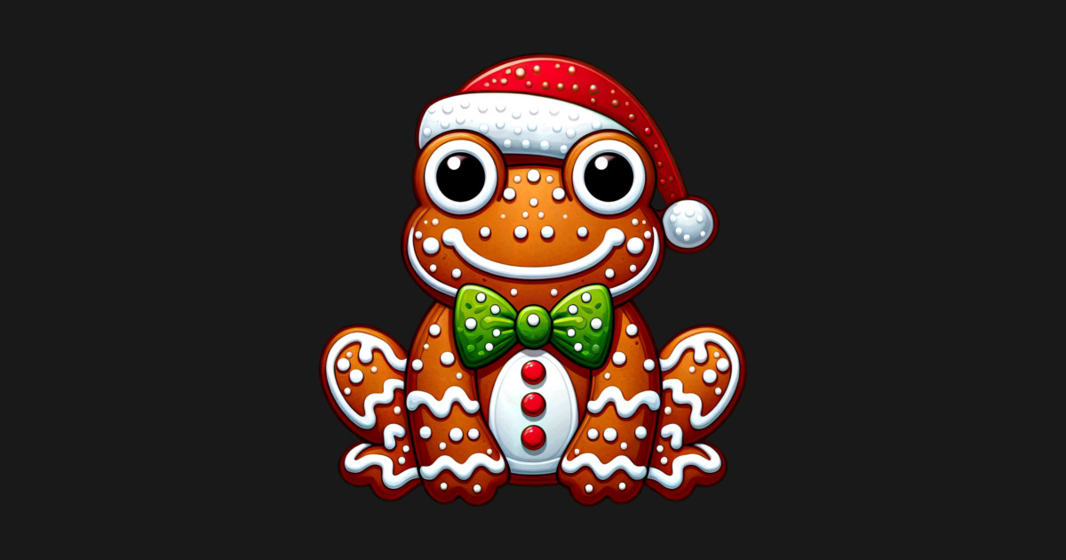 Funny Gingerbread Man Frog Christmas Gift For Men Women - Frog - T ...