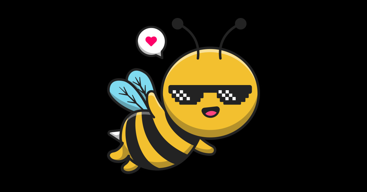 Cute Cool Bee Wearing Glasses Cartoon - Cute Cool Bee Wearing Glasses ...