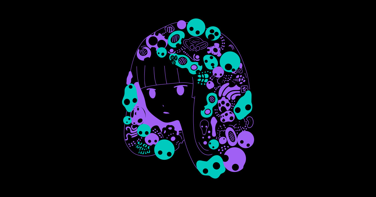 Thought Bubbles Exploded - Anime Girl - Sticker | TeePublic