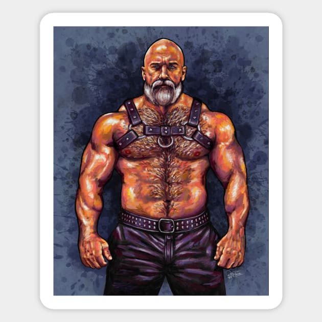 Leather Muscle Daddy - Leatherman - Sticker | TeePublic