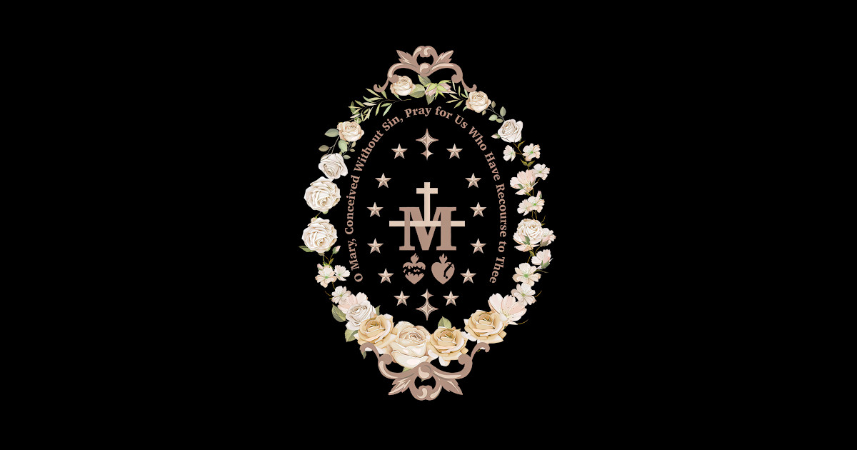 Marian Catholic Virgin Mary, Marian Cross Floral Religious - Christmas ...