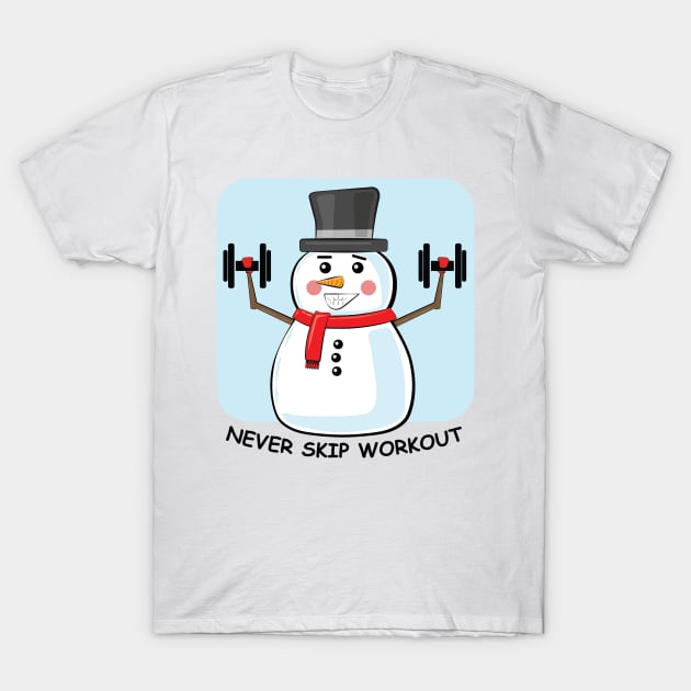 Snowman Bodybuilder - Never Skip Workout - Funny Illustration ...