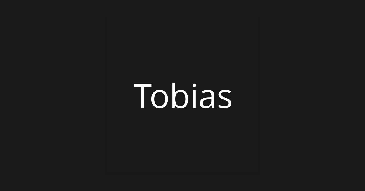 Name Tobias Open Sans Font White - Tobias - T-Shirt | TeePublic