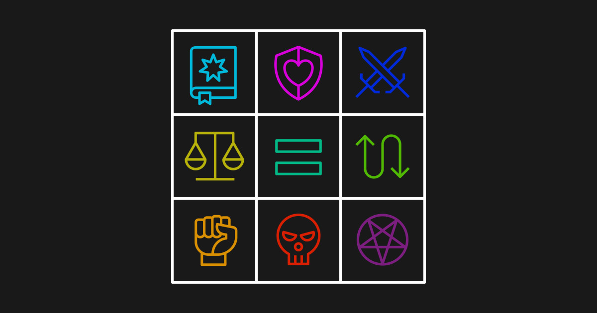 Alignment - Dungeons & Dragons Line Art Series - Dnd - T-Shirt | TeePublic