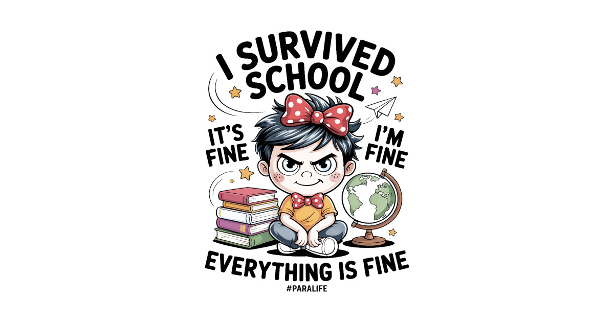 I Survived School Para Life Everything Is Fine Cat - I Survived School ...