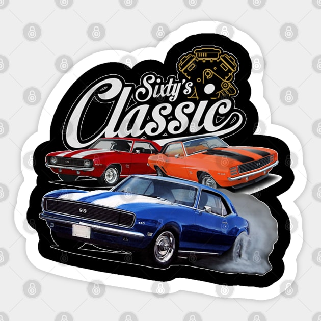 Sixties Classic Muscle - Sixties Classic Muscle - Sticker | TeePublic