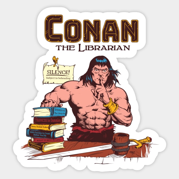 Conan the Librarian Colored - Conan The Barbarian - Sticker | TeePublic