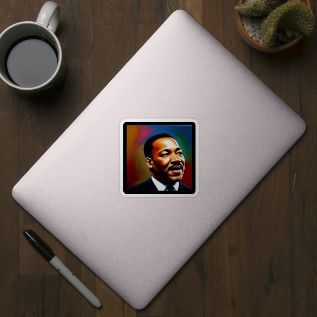 MLK oil painting digital - Mlk - Sticker | TeePublic