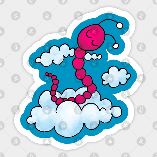worm on cloud - Worm On Cloud - Sticker | TeePublic