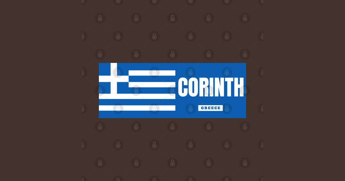 Corinth City with Greek Flag - Corinth - T-Shirt | TeePublic