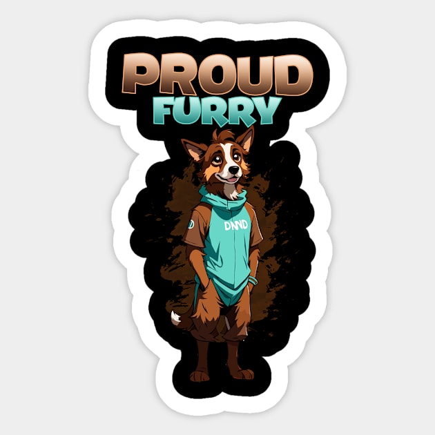 Proud Furry I Fursona Furries I Dog Cosplay Fandom - Furry - Sticker ...