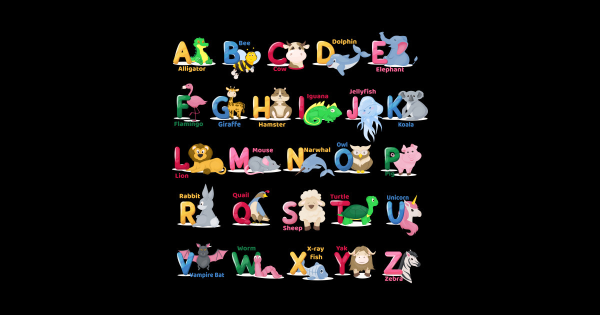 Alphabet Animals Letter design - Animals - Magnet | TeePublic