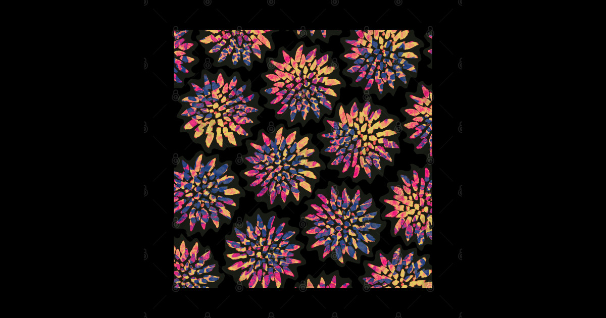 Hippy Dippy - Funky Neon Colors - Digitally Illustrated Abstract Flower ...