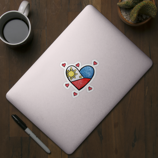 Filipino Love Heart Flag - Filipino - Sticker | TeePublic