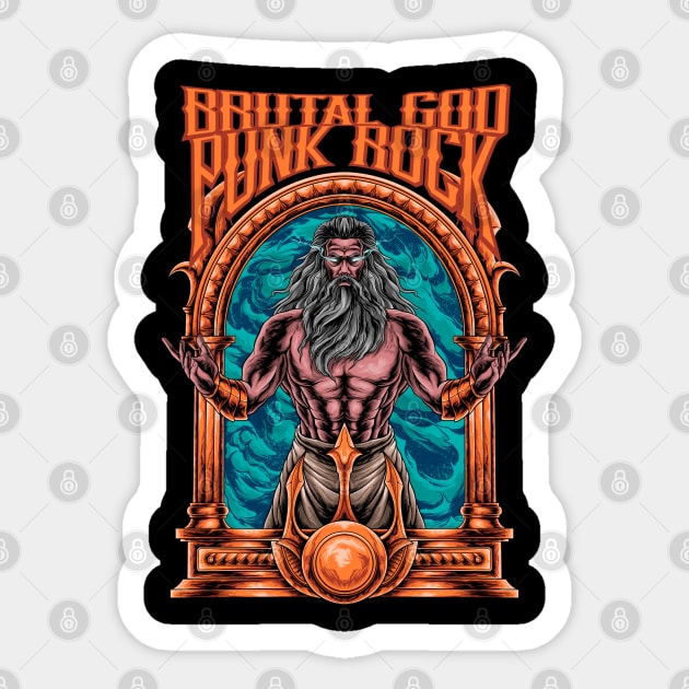 BRUTAL GOD PUNK ROCK - Band Merch - Sticker | TeePublic