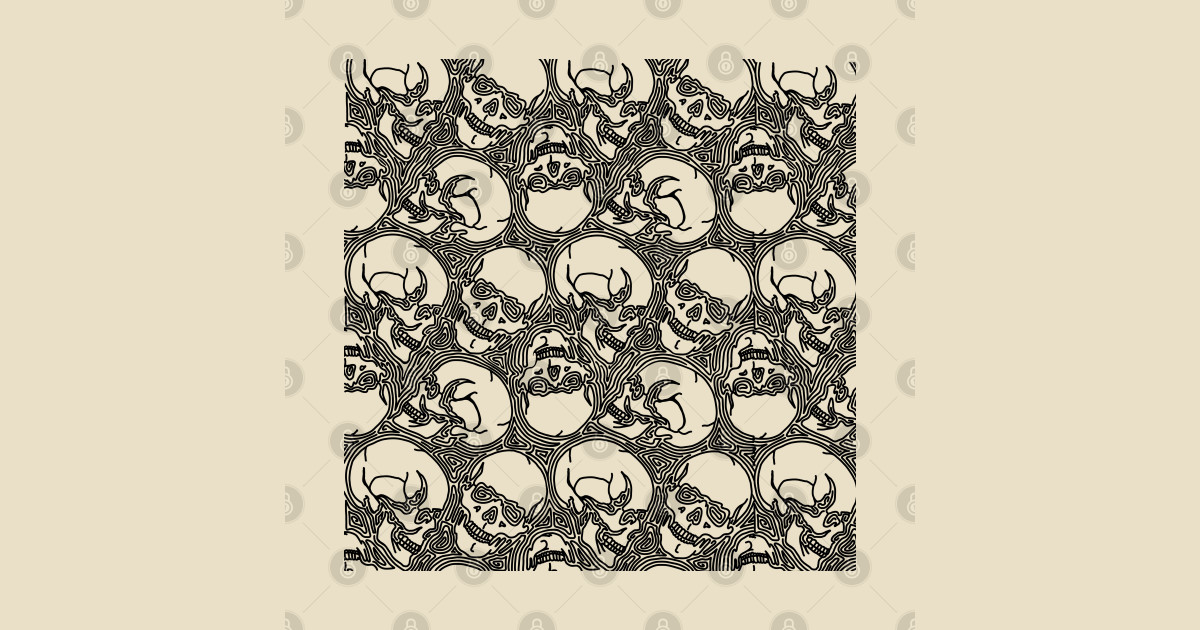 Swirly Skull Pattern - Artsy Skull Painting - T-Shirt | TeePublic