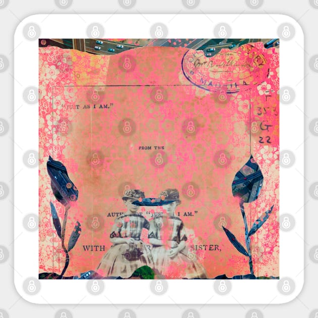 The Twins collage art - Collage Artwork - Sticker | TeePublic