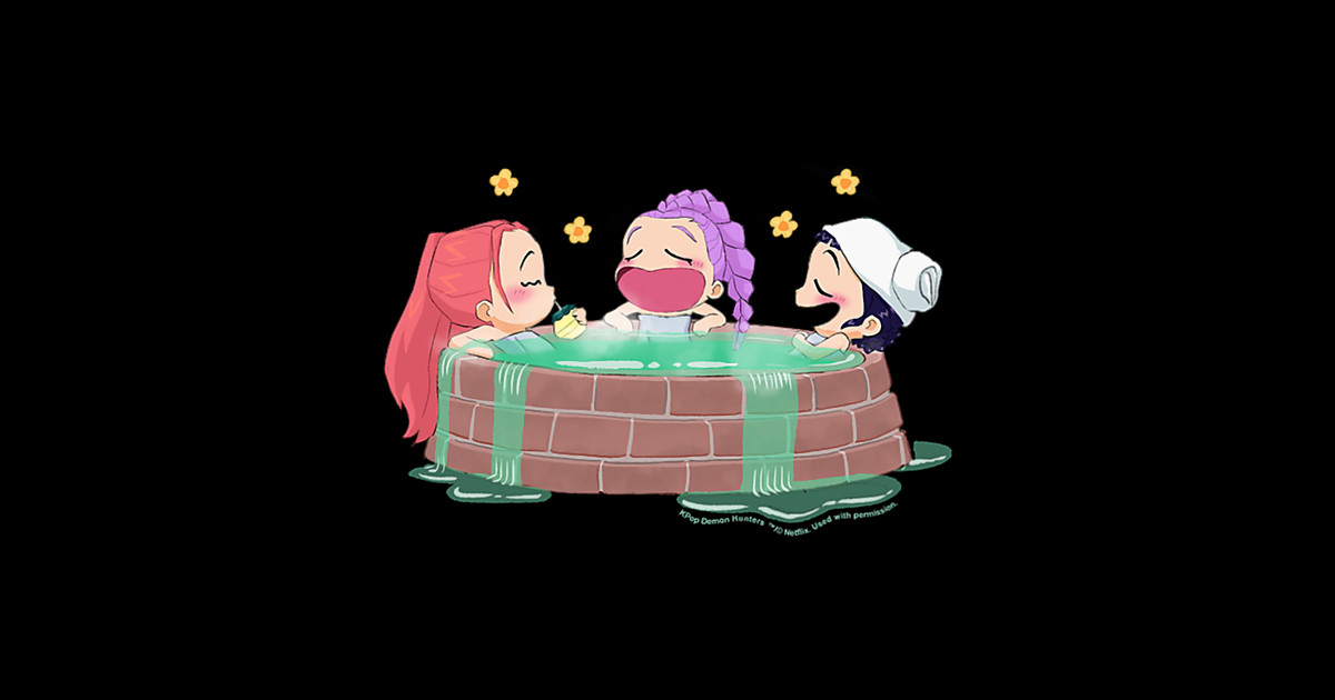 Mira Rumi And Zoey Hot Tub Relaxing Chibi Kpop Demon Hunters - Kpop ...