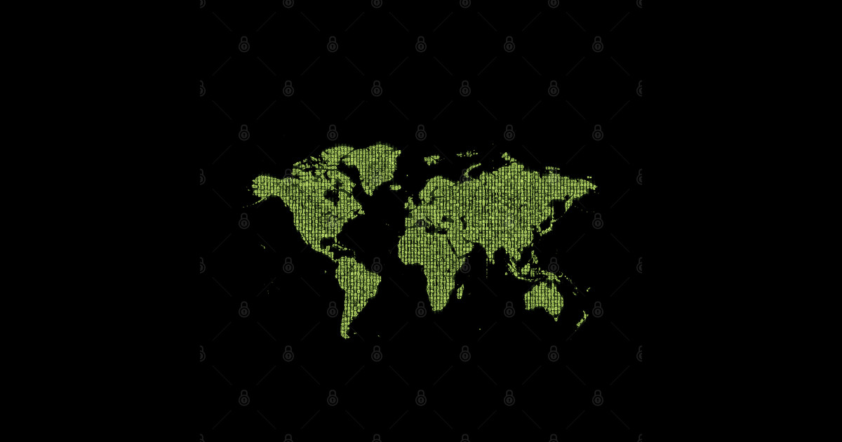 Binary World Map Computer Coding Programmer - Binary World Map ...