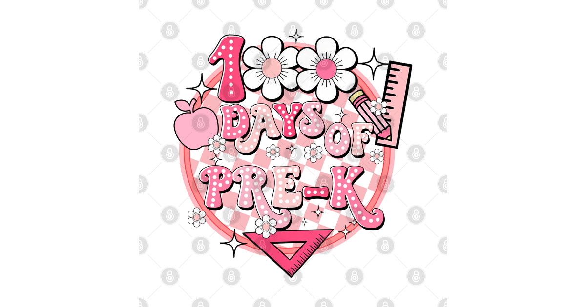 Groovy 100 Days of PRE-K 100th Day Of School Teachers Girls - 100th Day ...