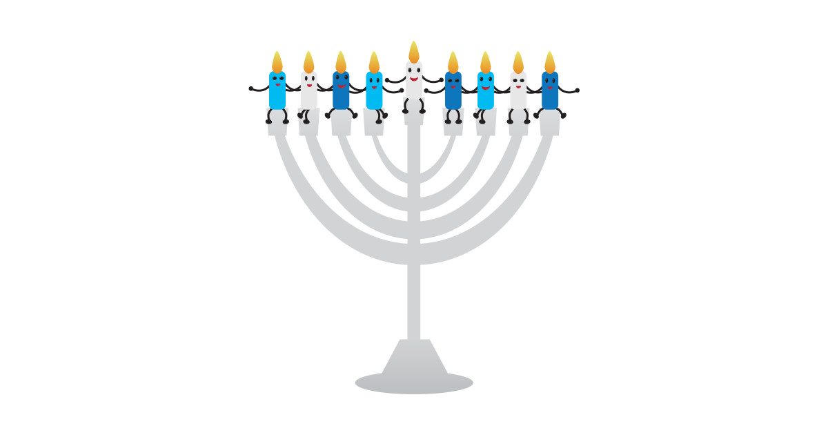 Funny Hanukkah illustration, Cute candles characters sitting on ...