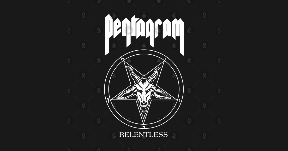 Pentagram Band White - Pentagram - Pin | TeePublic