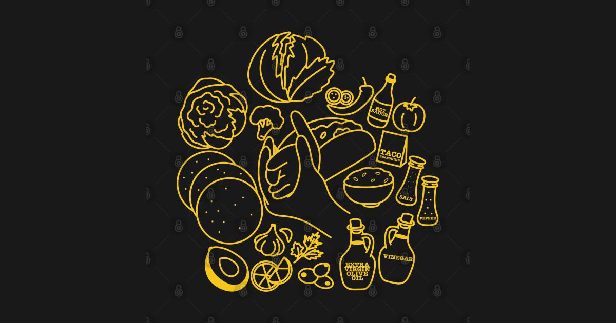 Coloring ASL Taco Night - Taco Lovers - Taco - T-Shirt | TeePublic