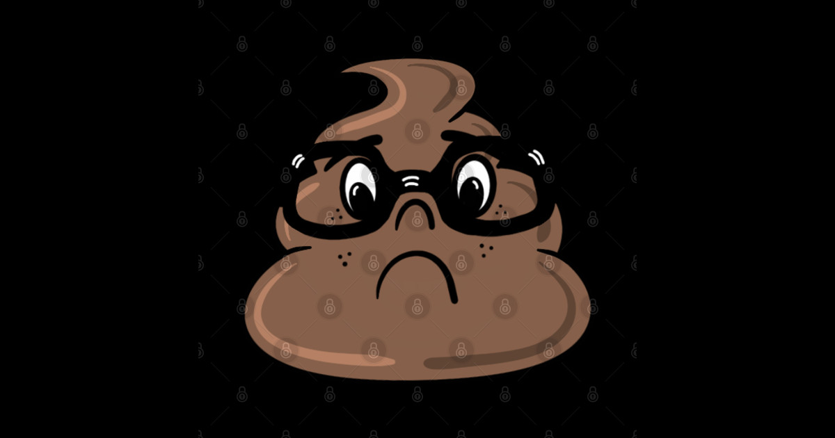 The sad, nerdy poop emoji - Poo Emoji - Sticker | TeePublic